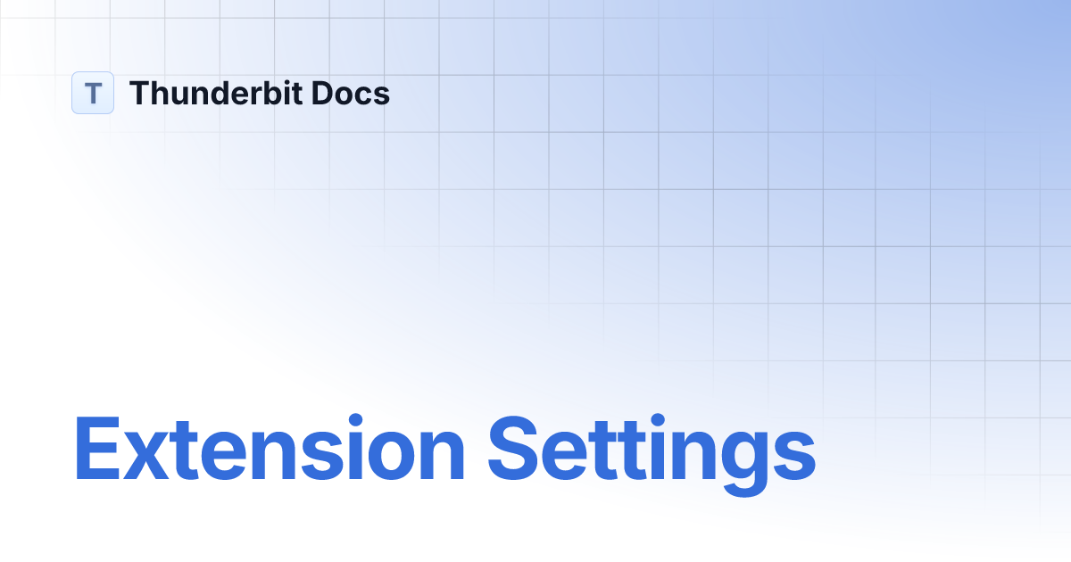 Extension Settings | Thunderbit Docs
