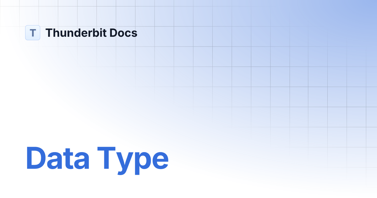 Data Type | Thunderbit Docs