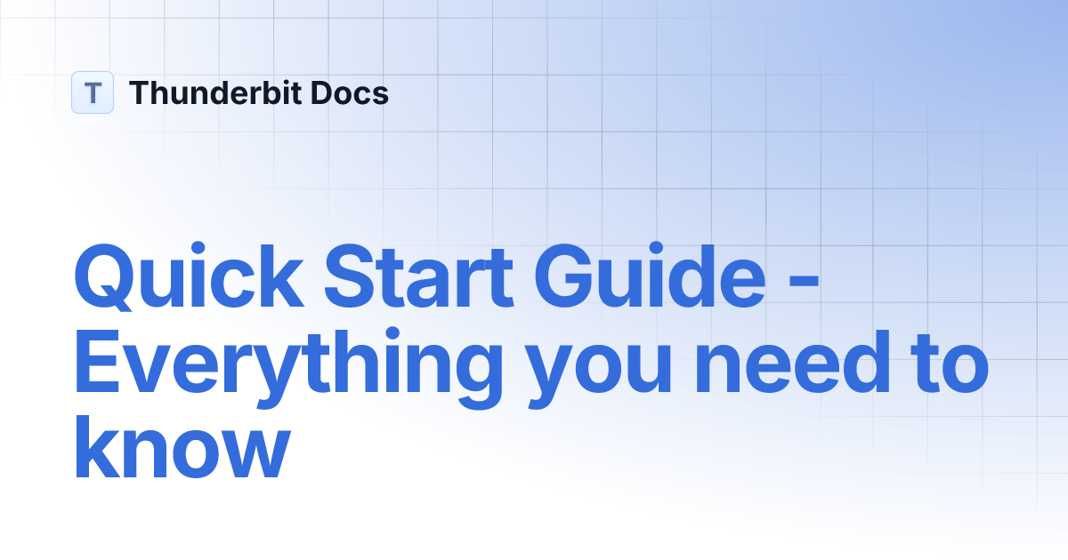 Quick Start Guide - Everything you need to know | Thunderbit Docs